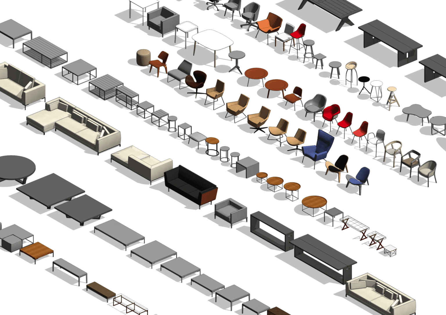 Modern Revit Furniture Pack - 3D Modeling for Home & Office Design
