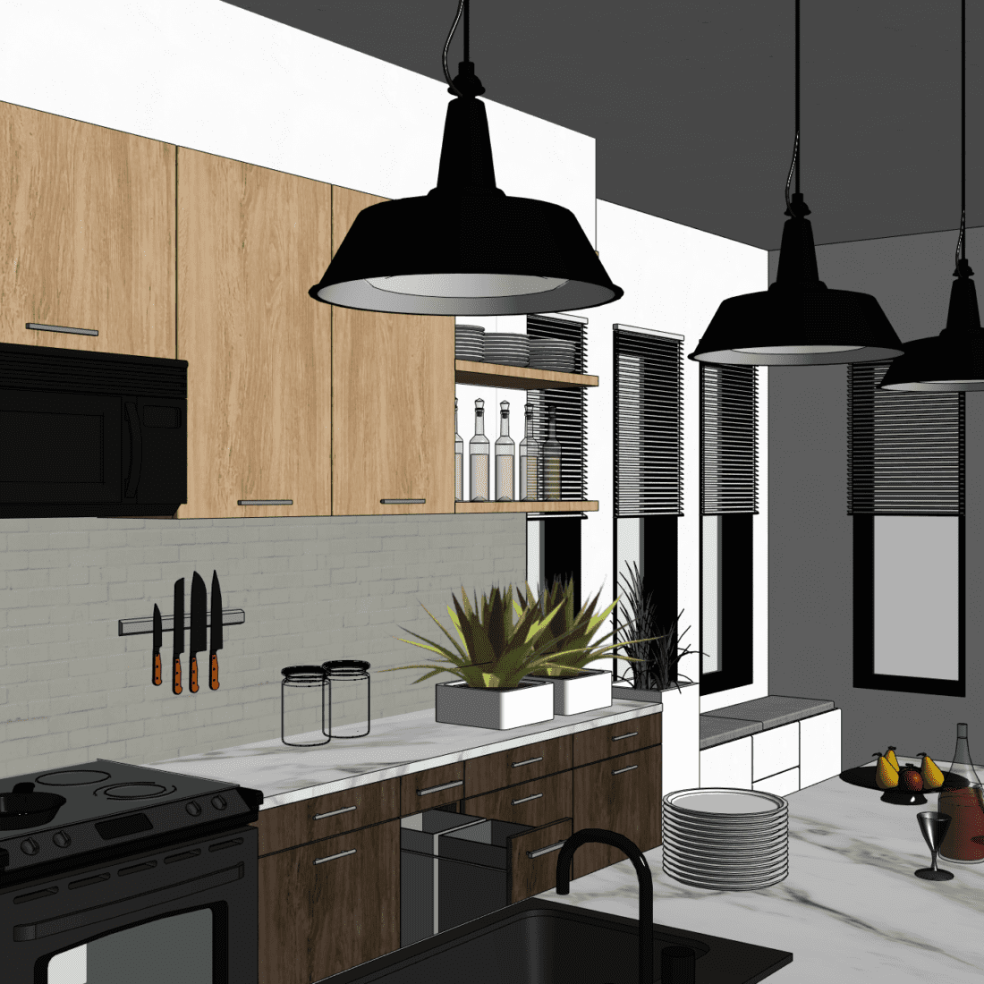 Full Kitchen Revit Scene Model - Revit Scenes