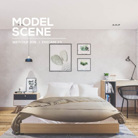 Simple Minimalist Apartment Sketchup Model Scene - Free SketchUp Models