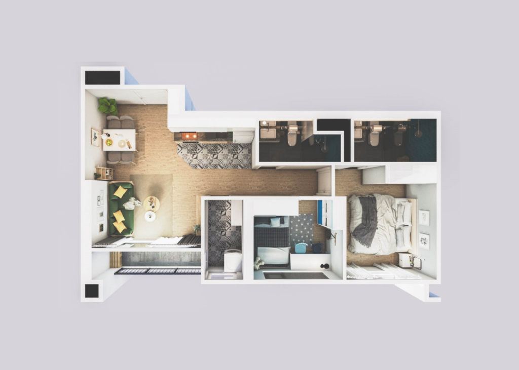 Simple Minimalist Apartment Sketchup Model Scene - Free SketchUp Models
